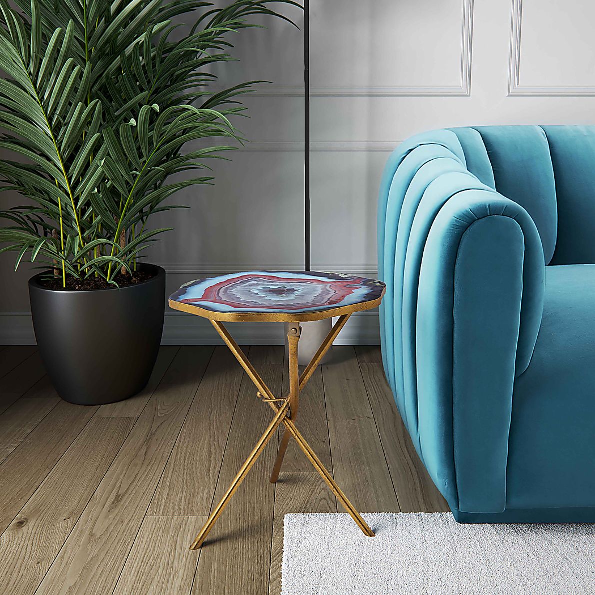Lateran Blue Accent Table - Rooms To Go