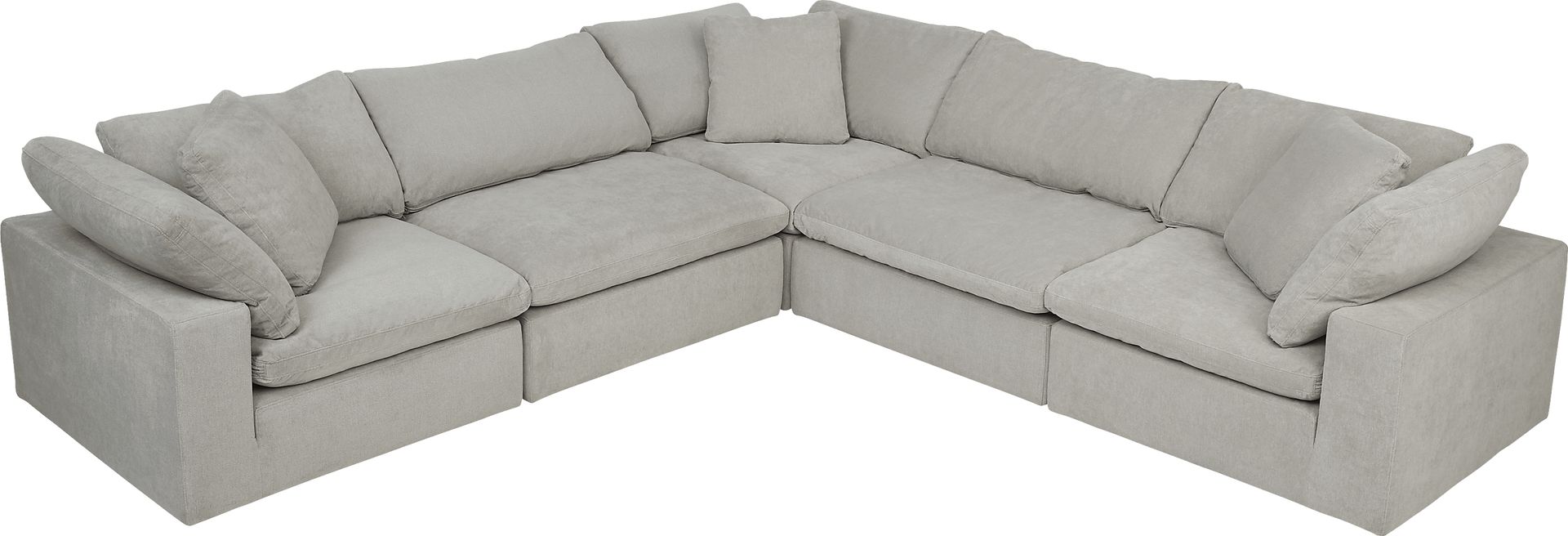 Launi Gray Polyester Fabric 5 Pc Sectional | Rooms to Go