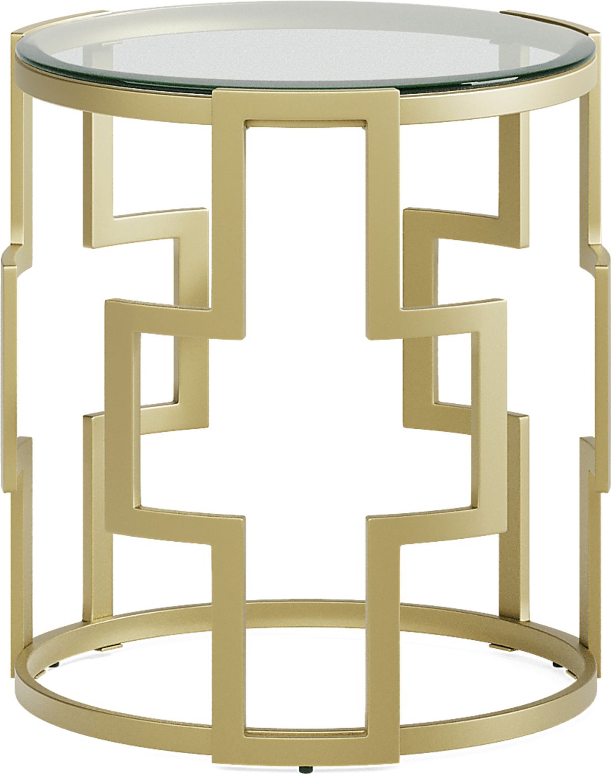 Laurier Park Bronze Metal Glass End Table | Rooms to Go