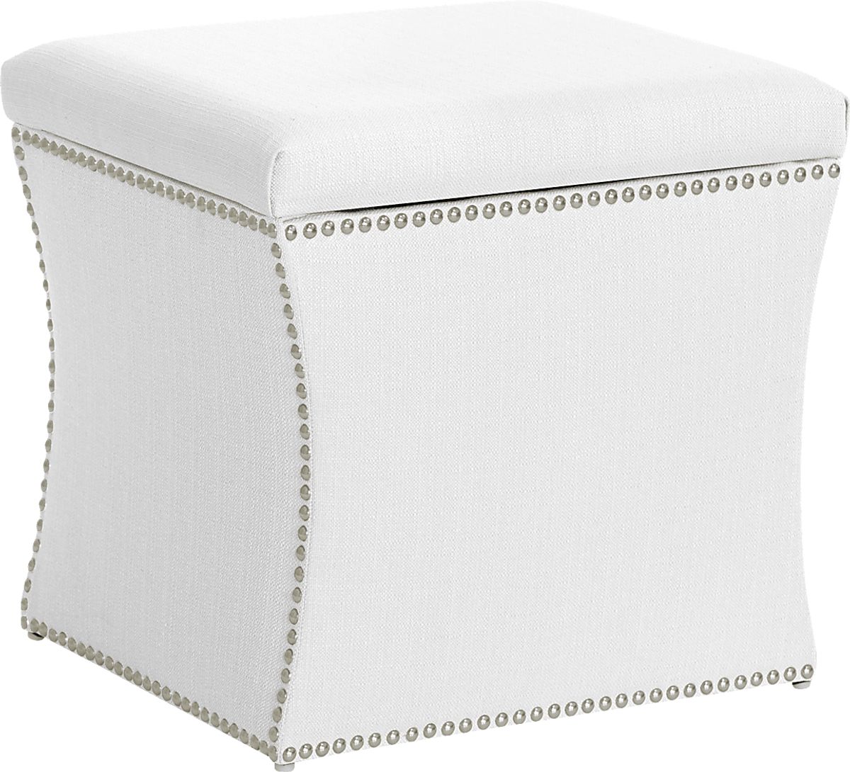 Lavan White Polyester Fabric Storage Ottoman | Rooms to Go