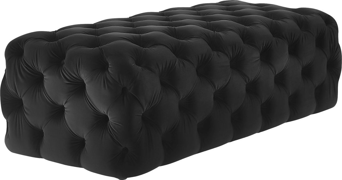 Layla Quinn Black Polyester Fabric Ottoman | Rooms to Go