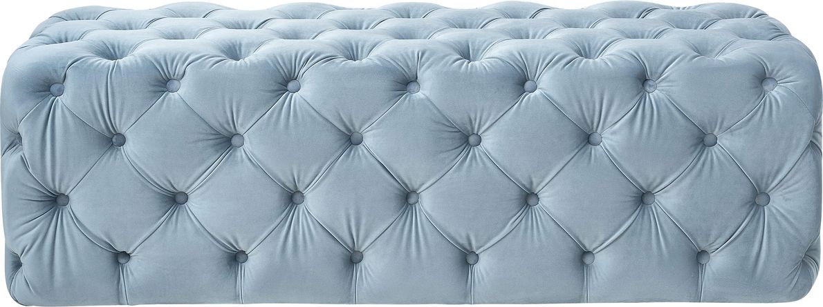 Layla Quinn Blue Ottoman - Rooms To Go