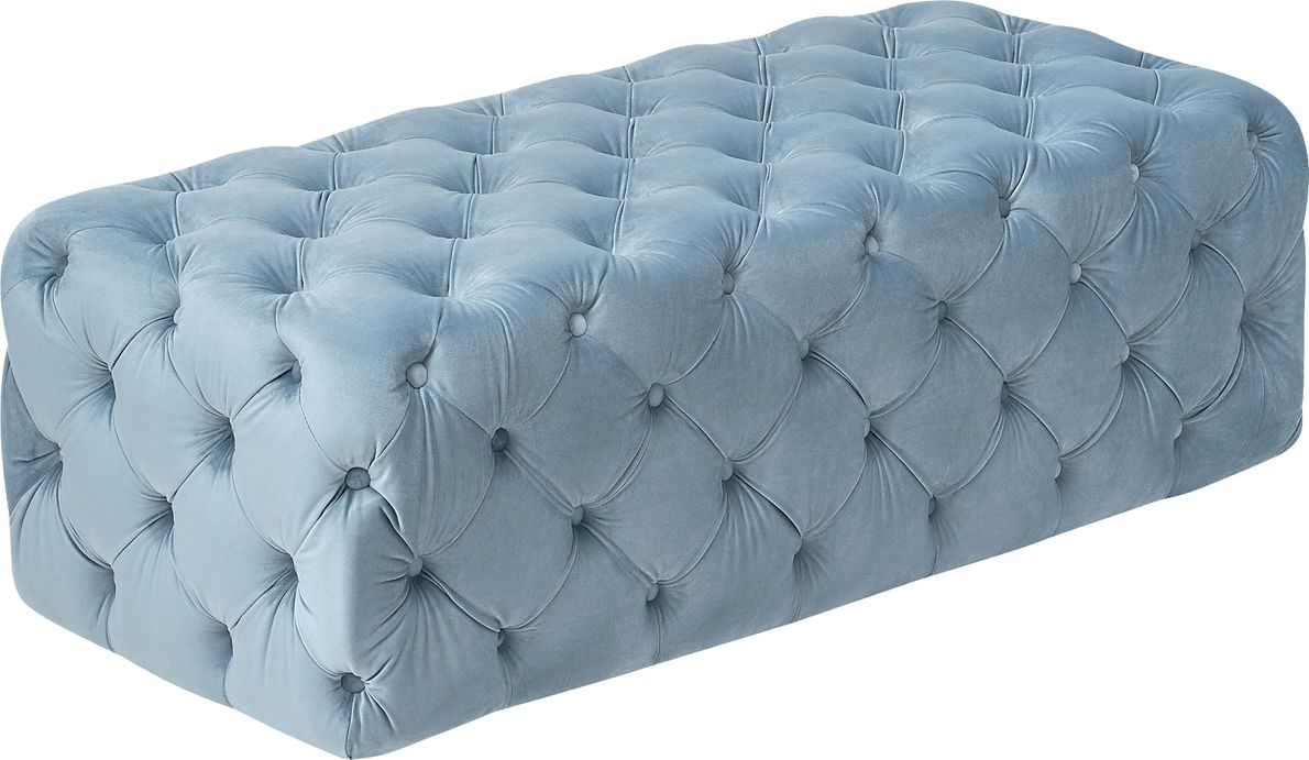 Layla Quinn Blue Ottoman - Rooms To Go