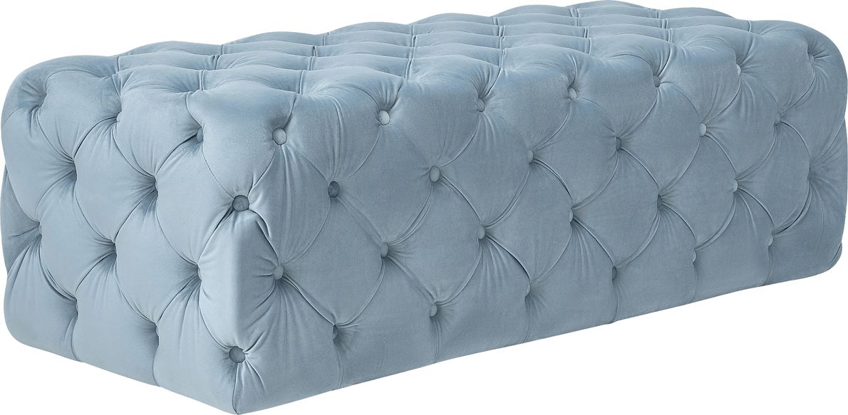 Layla Quinn Blue Polyester Fabric Ottoman - Rooms To Go