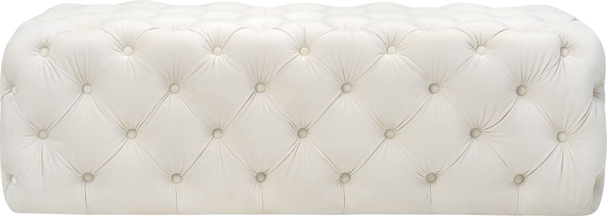 Layla Quinn Cream Beige Polyester Fabric Ottoman | Rooms to Go