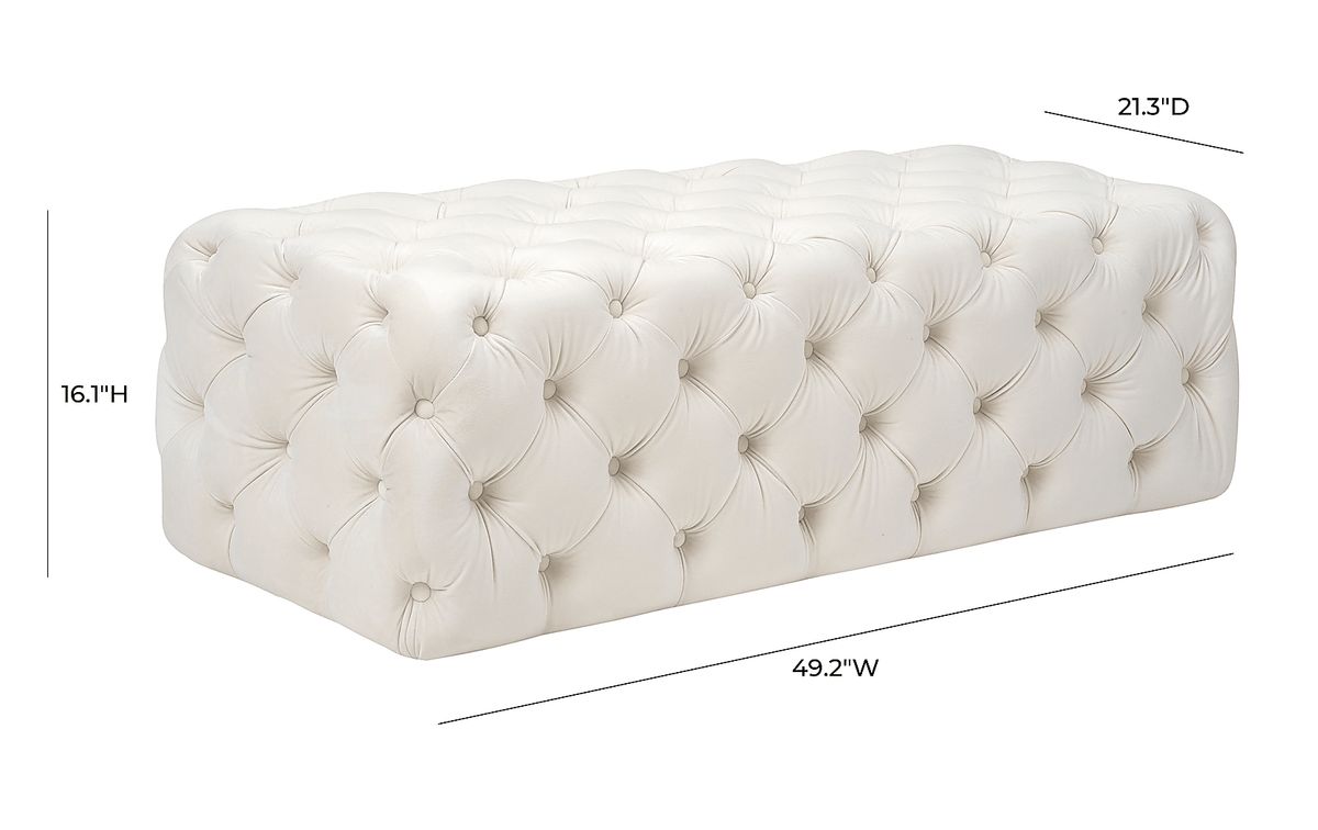 Layla Quinn Cream Beige Polyester Fabric Ottoman | Rooms to Go