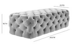 Layla Quinn Gray Polyester Fabric Ottoman | Rooms to Go