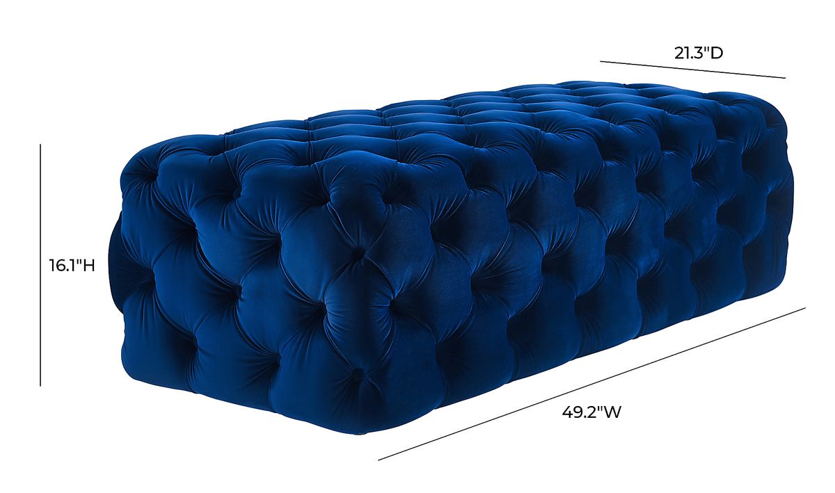 Layla Quinn Navy Blue Polyester Fabric Ottoman | Rooms to Go