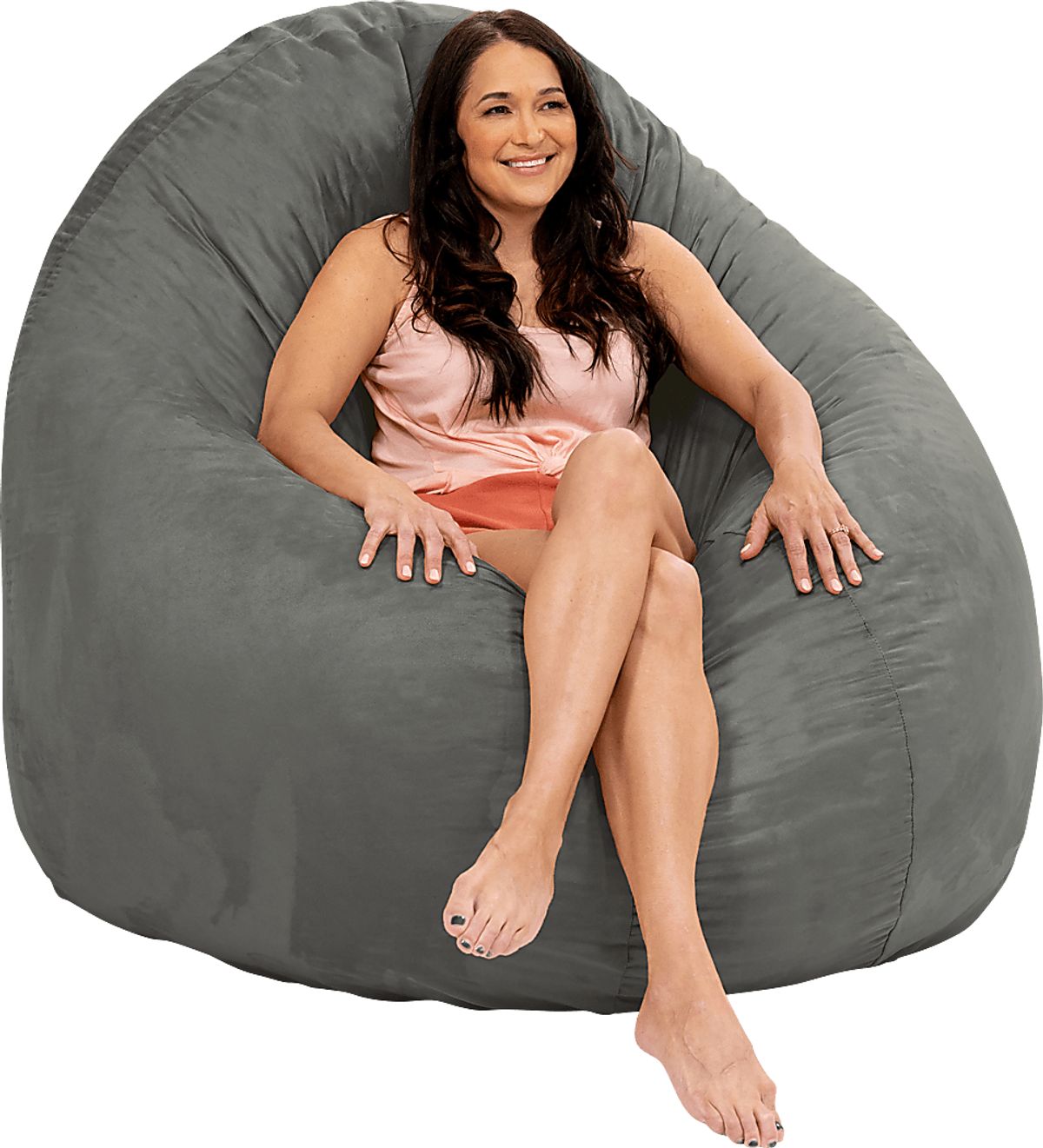 Lazy Dayz Gray Polyester Fabric Bean Bag | Rooms to Go