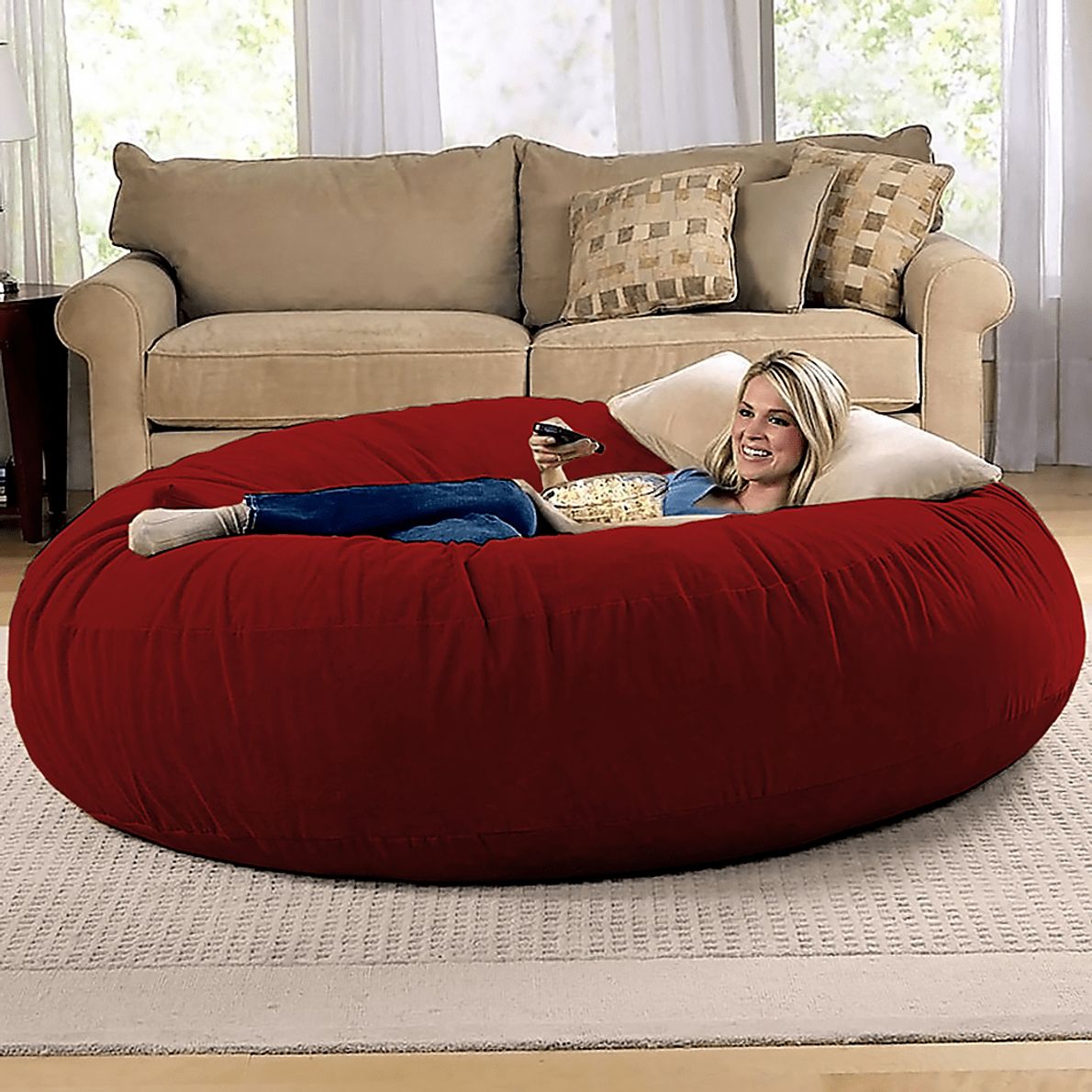 Lazy Dayz Red Bean Bag Chair - Rooms To Go