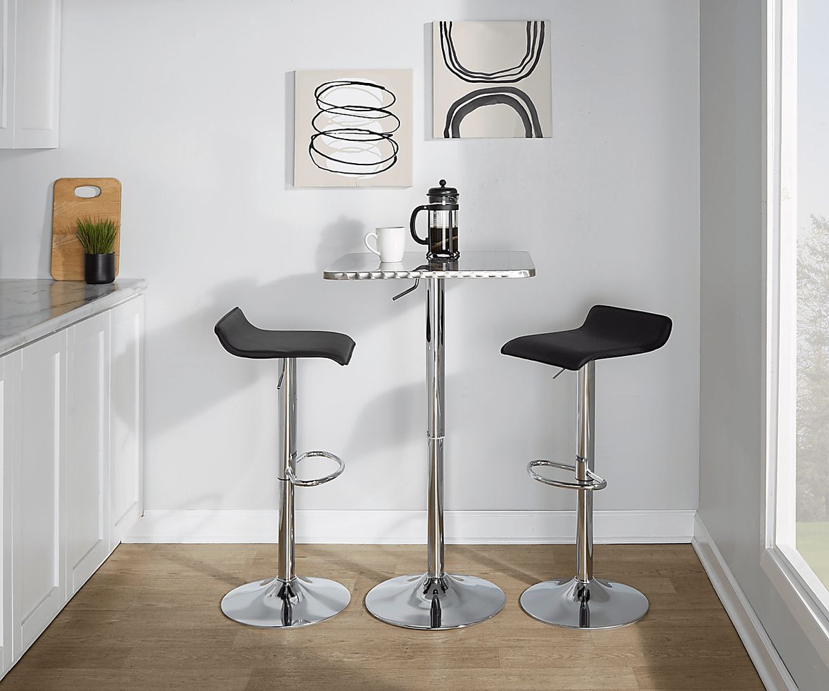 Lebato III Chrome Metal 3 Pc Dining Set | Rooms to Go