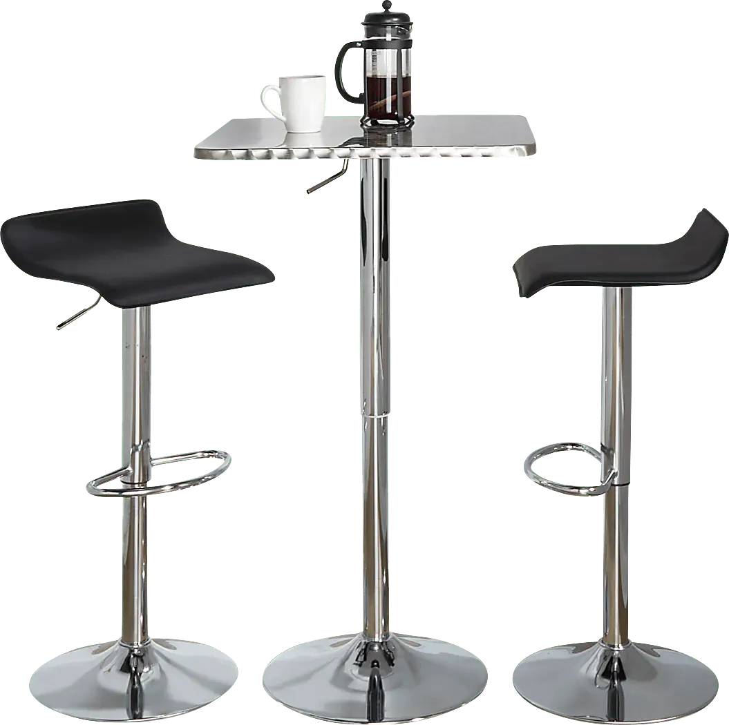 Lebato III Chrome Metal 3 Pc Dining Set | Rooms to Go