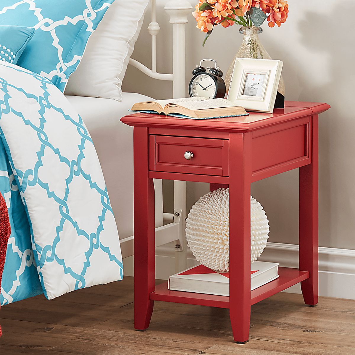 Leda Red Colors Accent Table | Rooms to Go