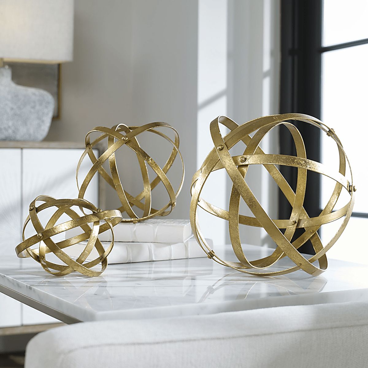 Leferve Gold Yellow Sculpture, Set Of 3 | Rooms to Go