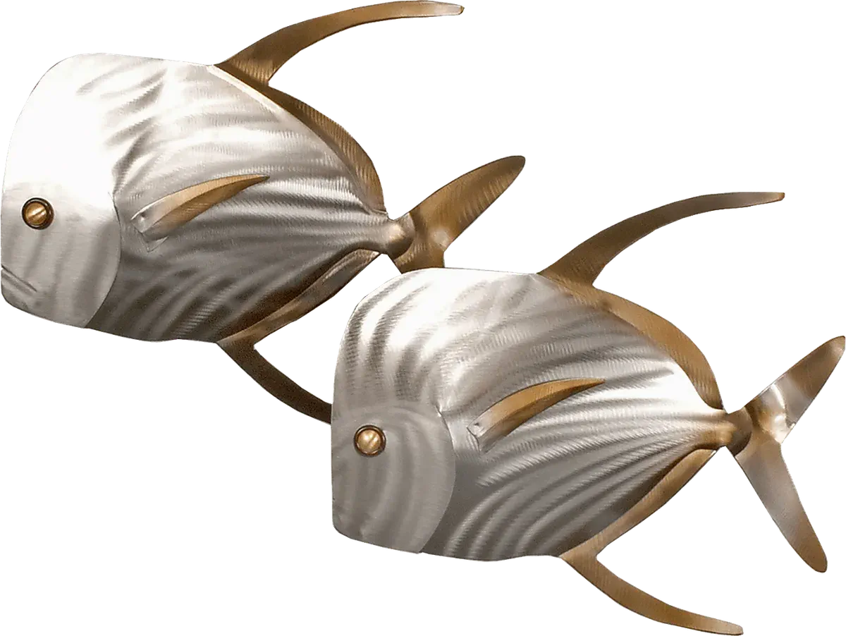 Left Lookdown Fish Silver Gray Outdoor Wall Art | Rooms to Go
