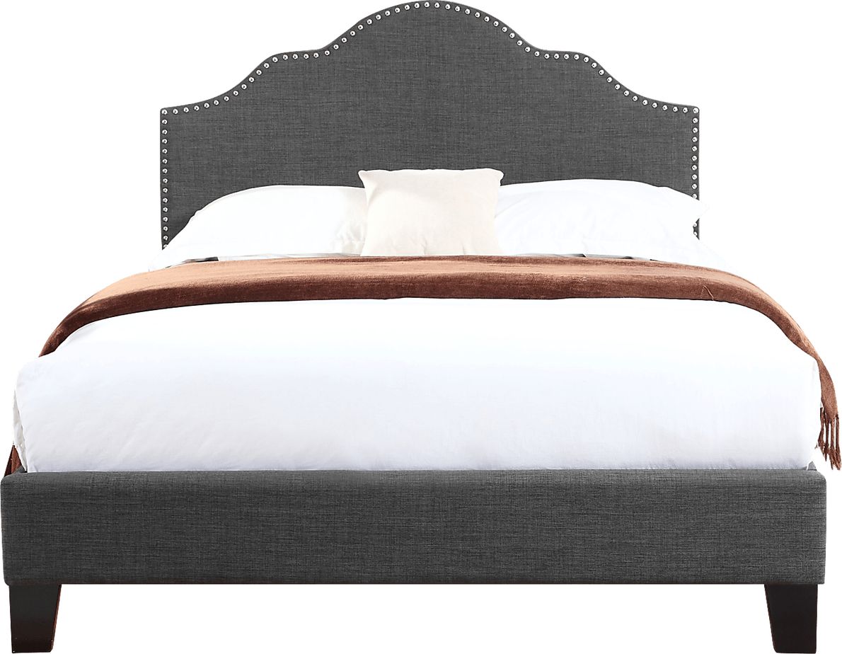Lenosa Charcoal Gray Queen Upholstered Bed - Rooms To Go