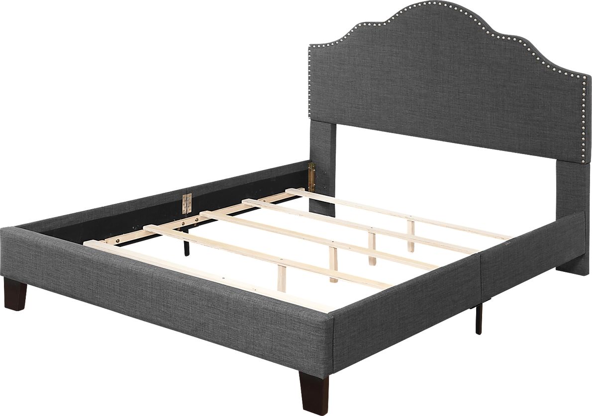 Lenosa Charcoal Gray Queen Upholstered Bed - Rooms To Go