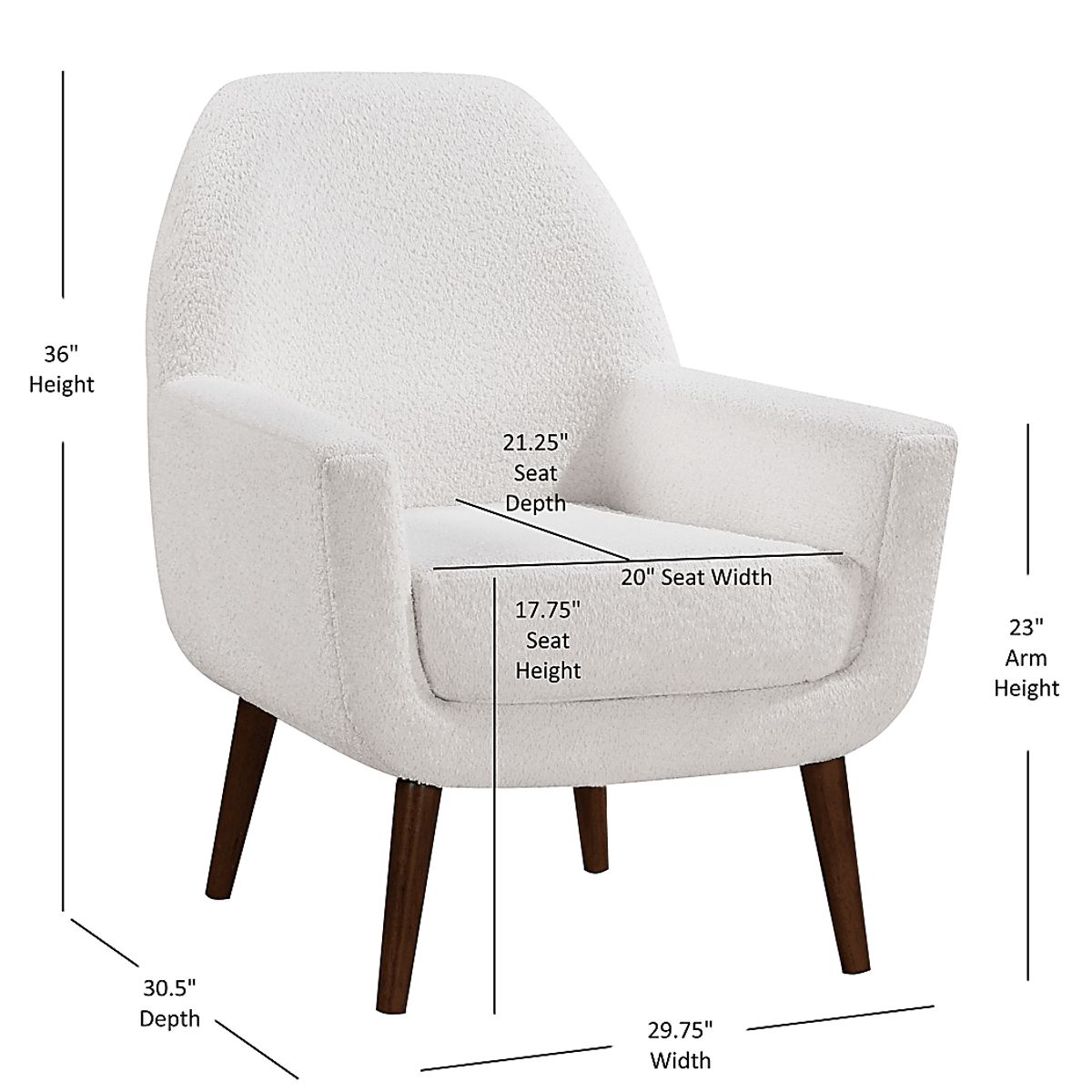 Lepaio White Polyester Fabric Arm Chair | Rooms to Go