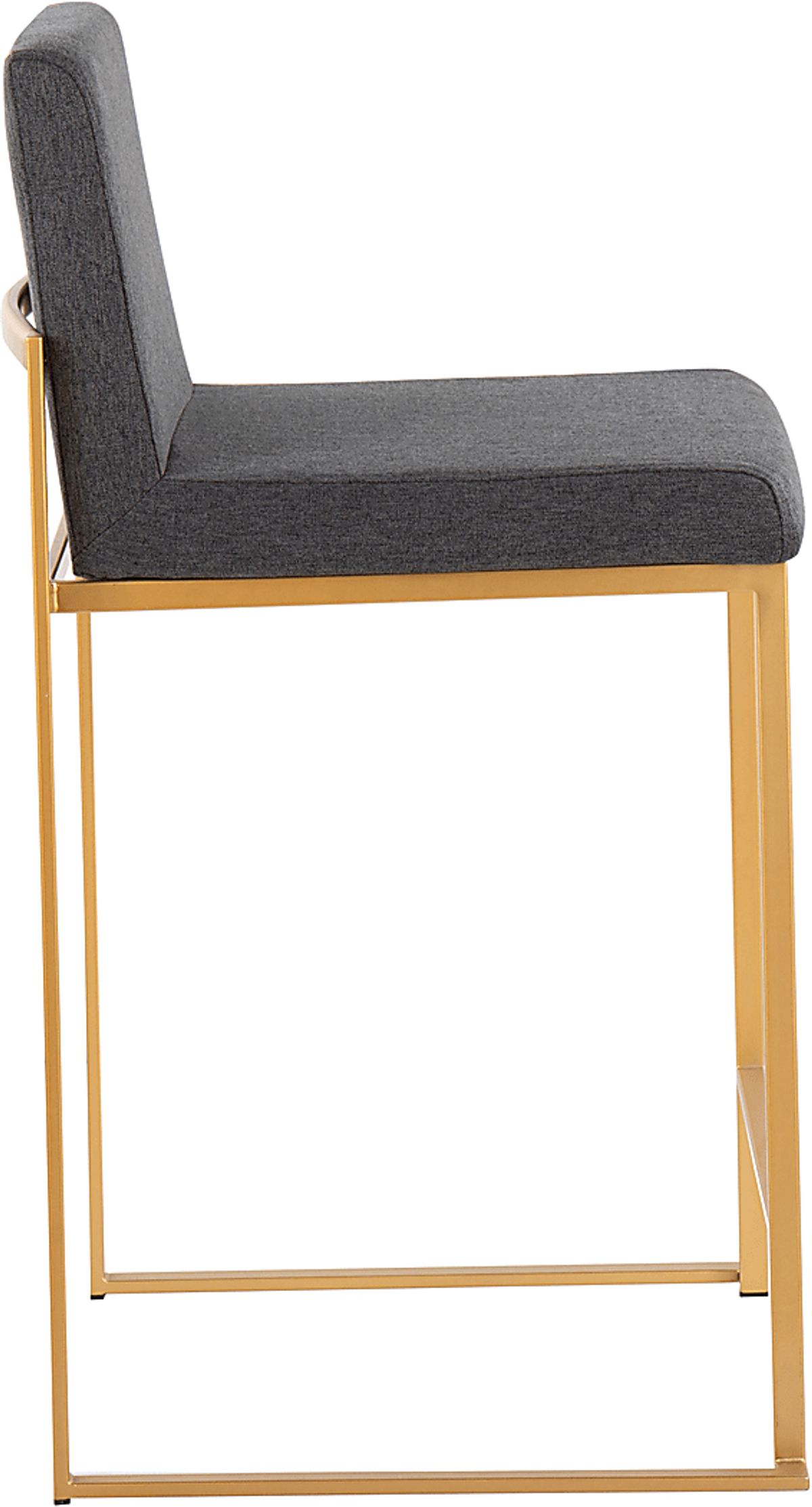 Leserna I Charcoal Gray Polyester Fabric Counter Height Stool, Set Of 2 ...