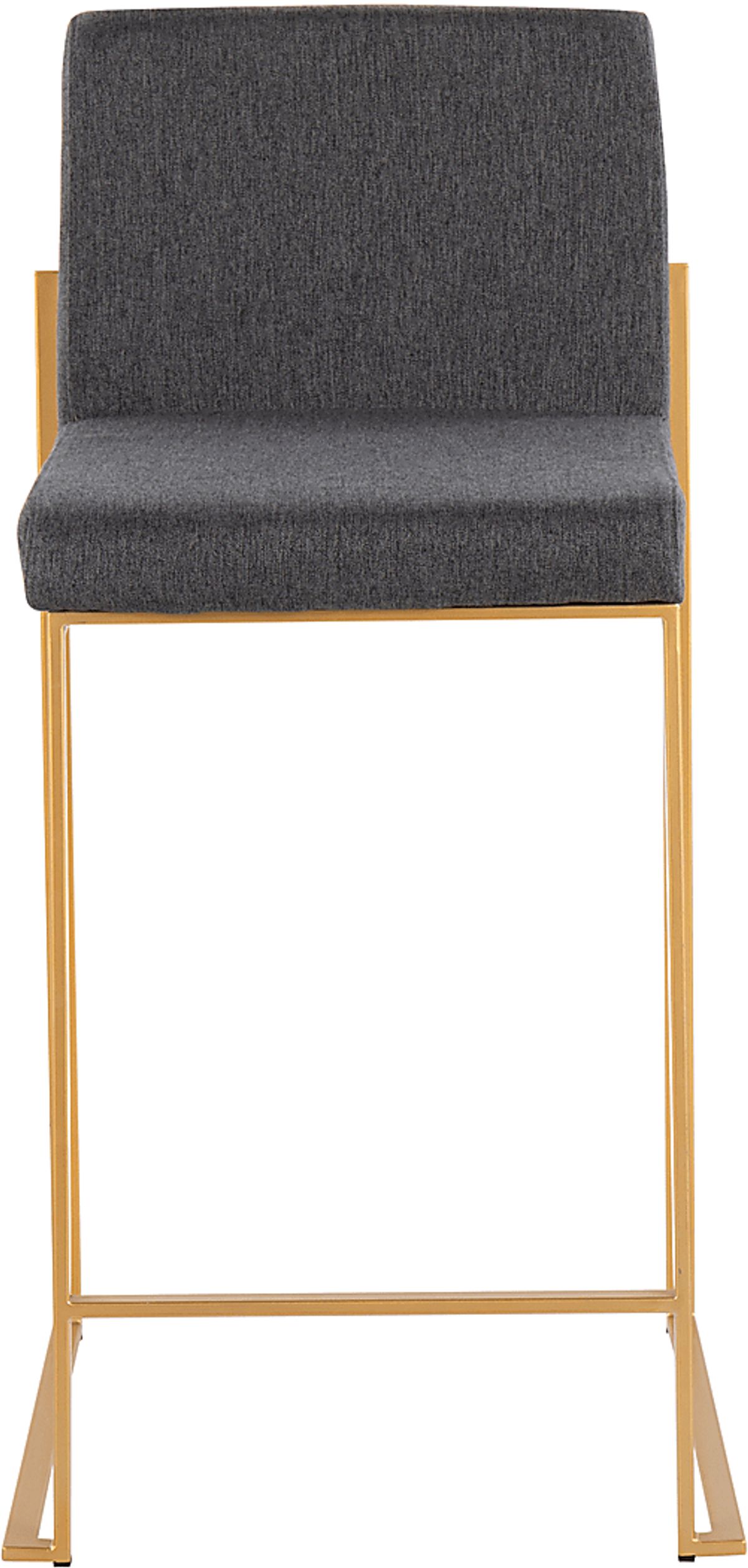 Leserna I Charcoal Gray Polyester Fabric Counter Height Stool, Set Of 2 ...