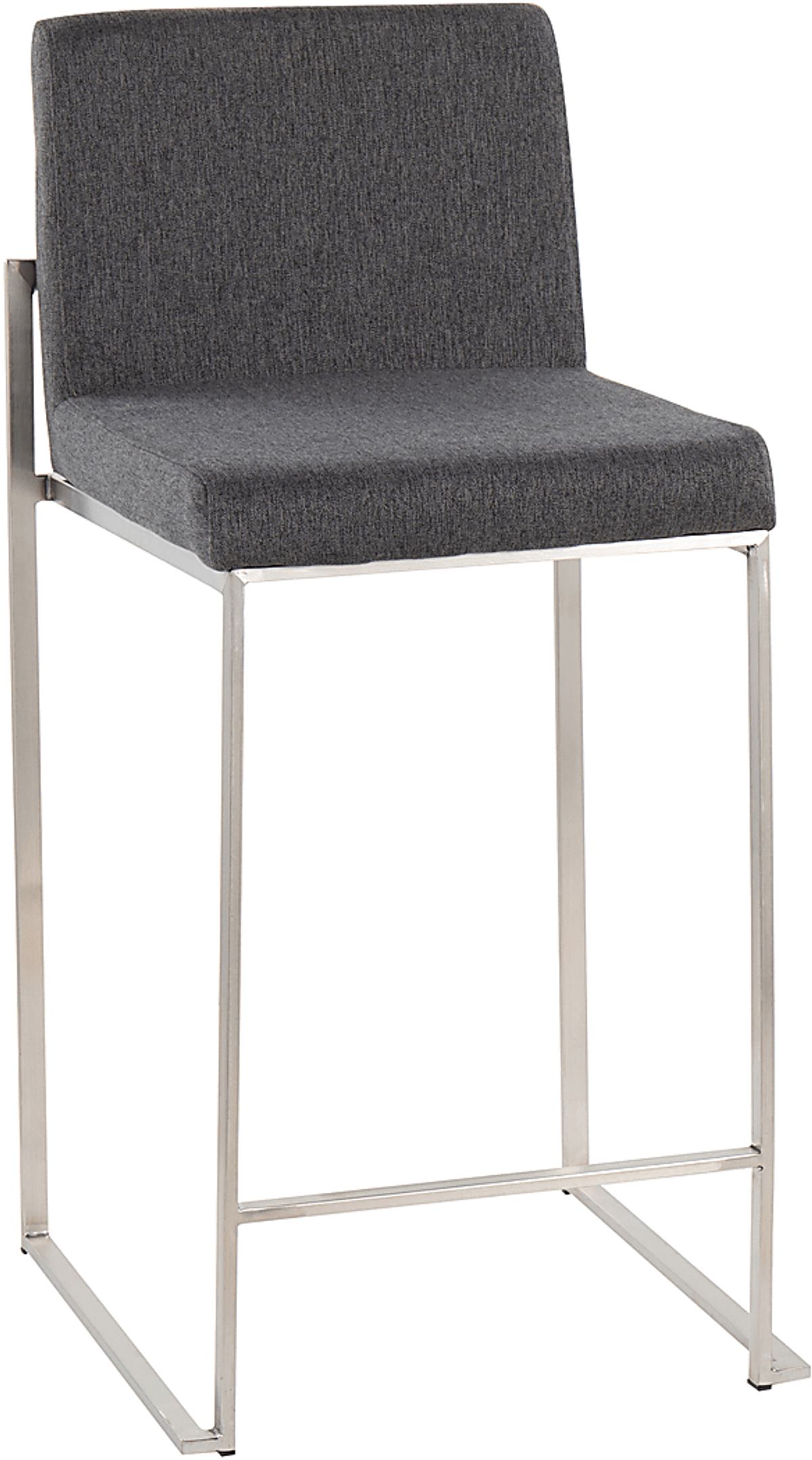 Leserna V Charcoal Gray Polyester Fabric Counter Height Stool, Set Of 2 ...
