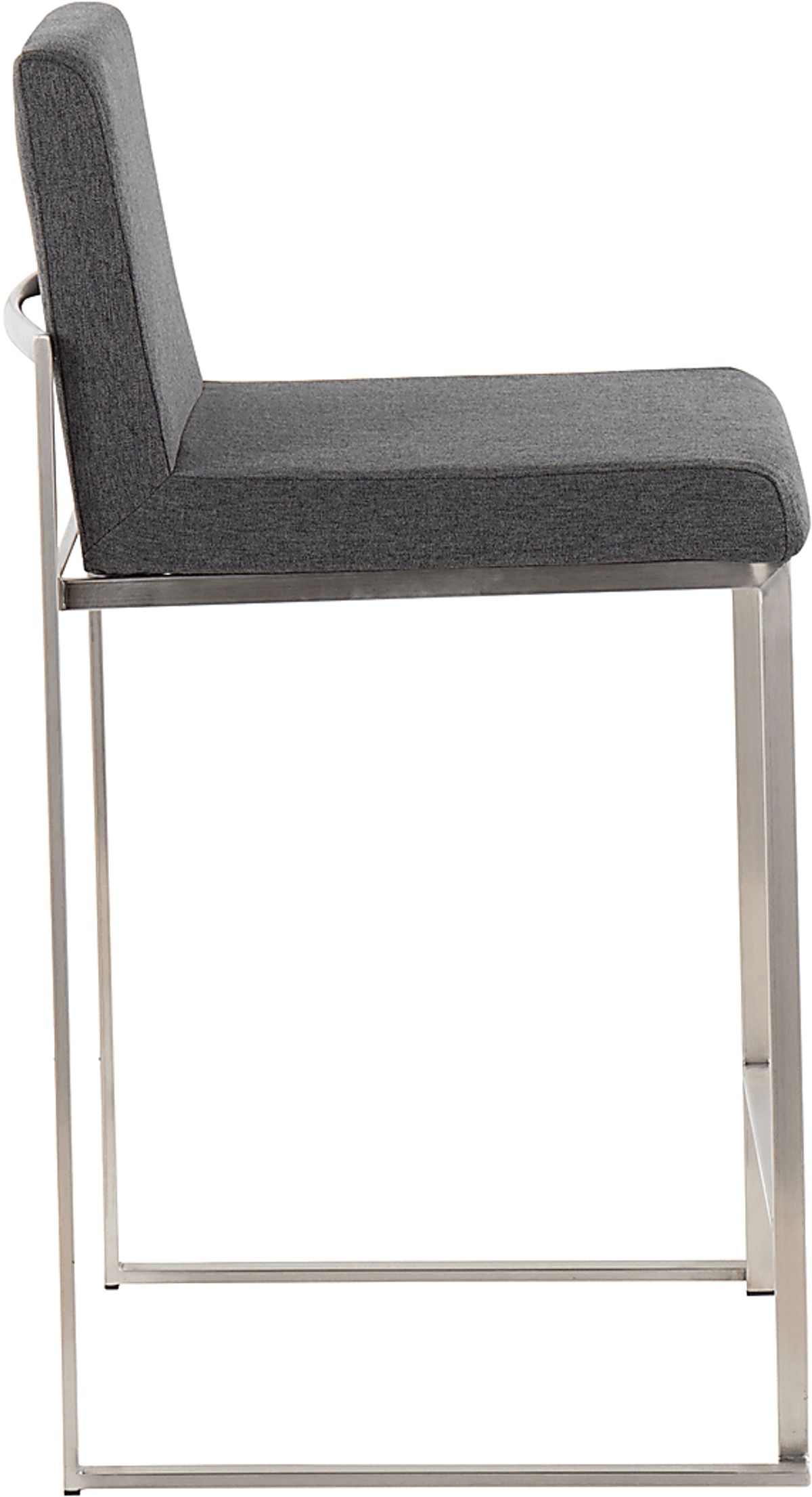 Leserna V Charcoal Gray Polyester Fabric Counter Height Stool, Set Of 2 ...