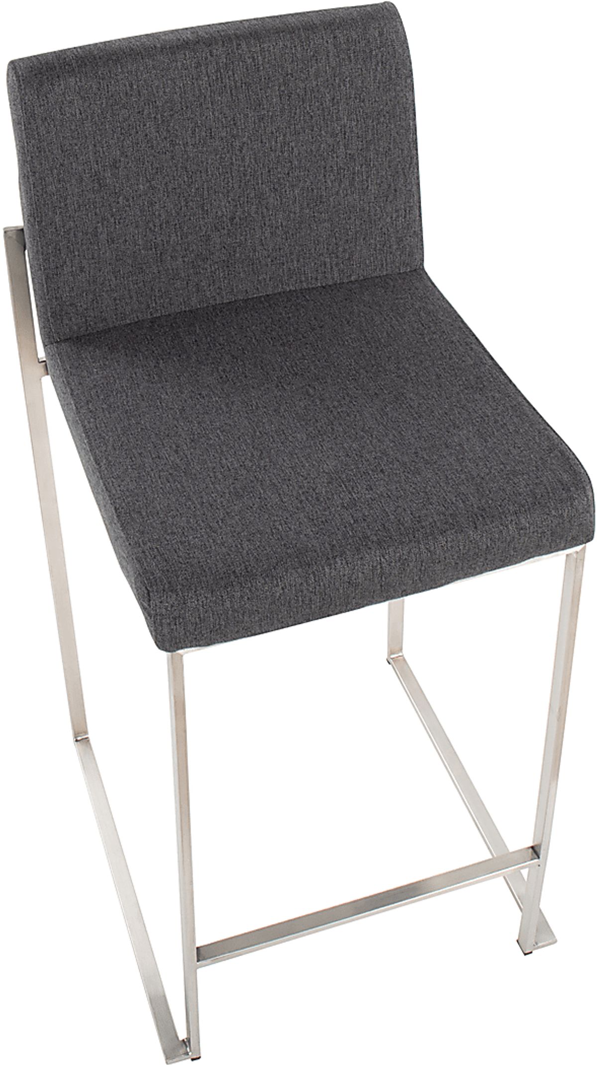 Leserna V Charcoal Gray Polyester Fabric Counter Height Stool, Set Of 2 ...
