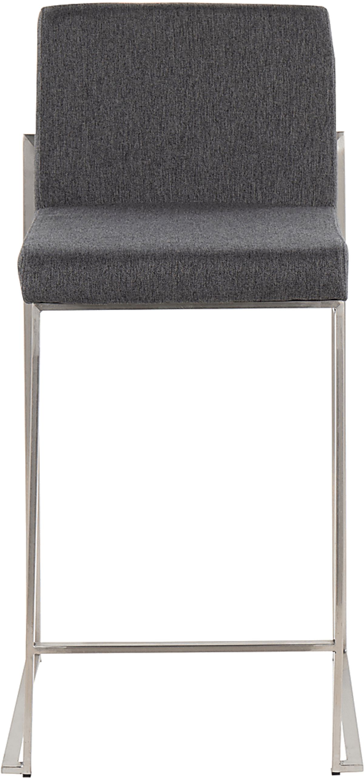 Leserna V Charcoal Gray Polyester Fabric Counter Height Stool, Set Of 2 ...