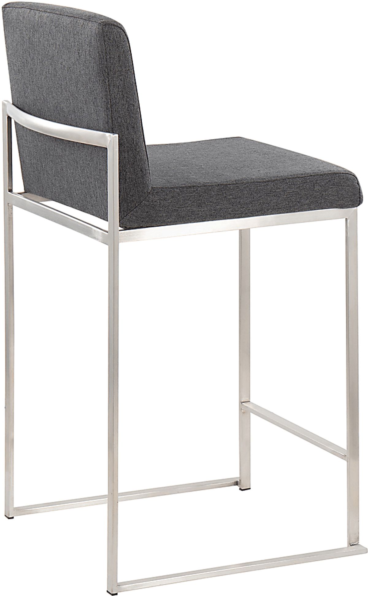 Leserna V Charcoal Gray Polyester Fabric Counter Height Stool, Set Of 2 ...
