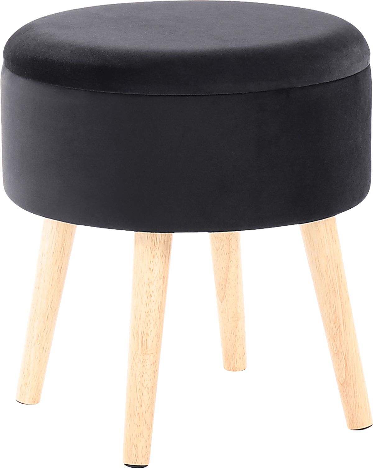Leverde Black Velvet Plush Ottoman, Set Of 2 | Rooms to Go