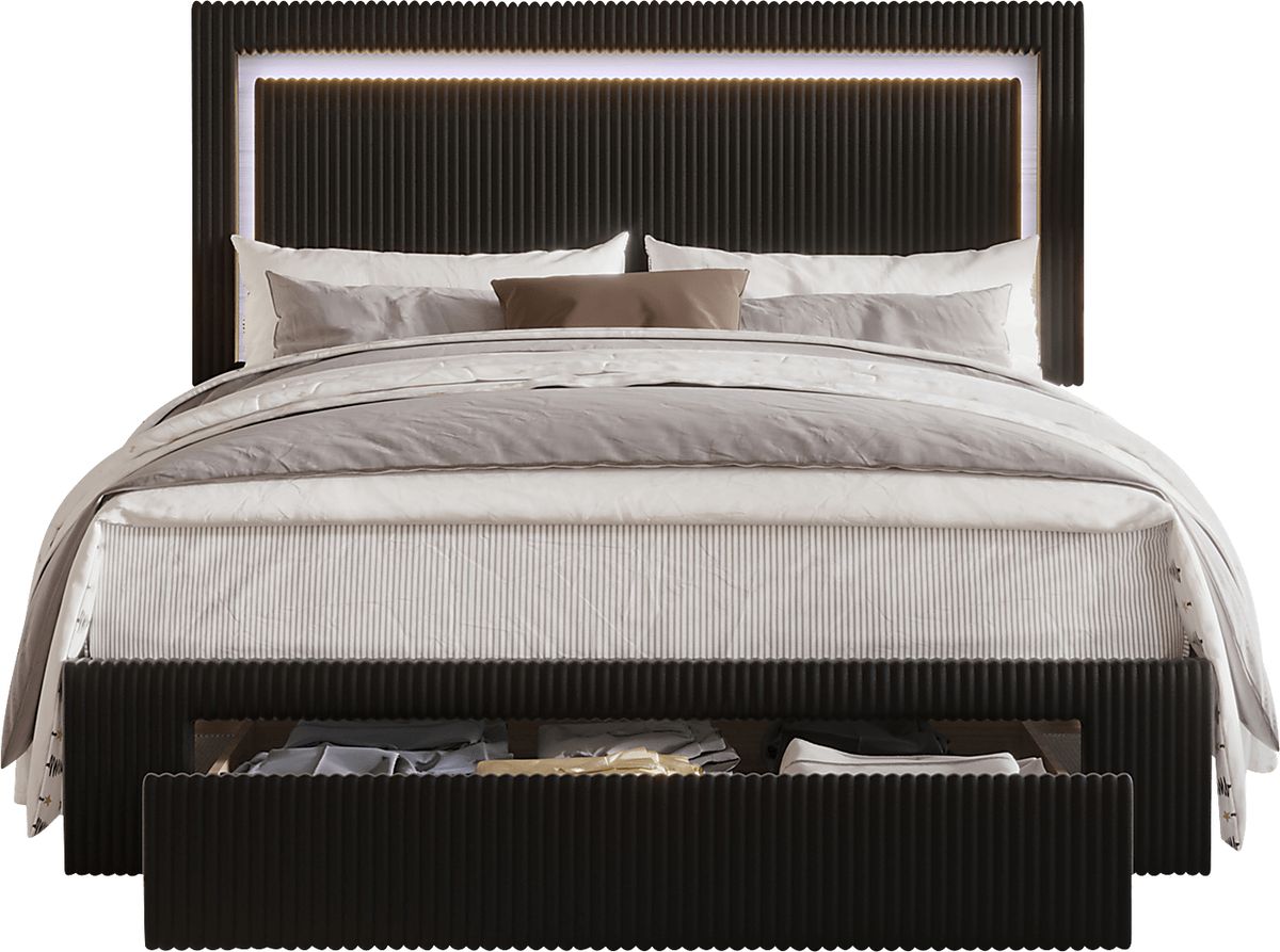 Ligon Black Black,Colors Polyester Fabric Twin Bed | Rooms to Go