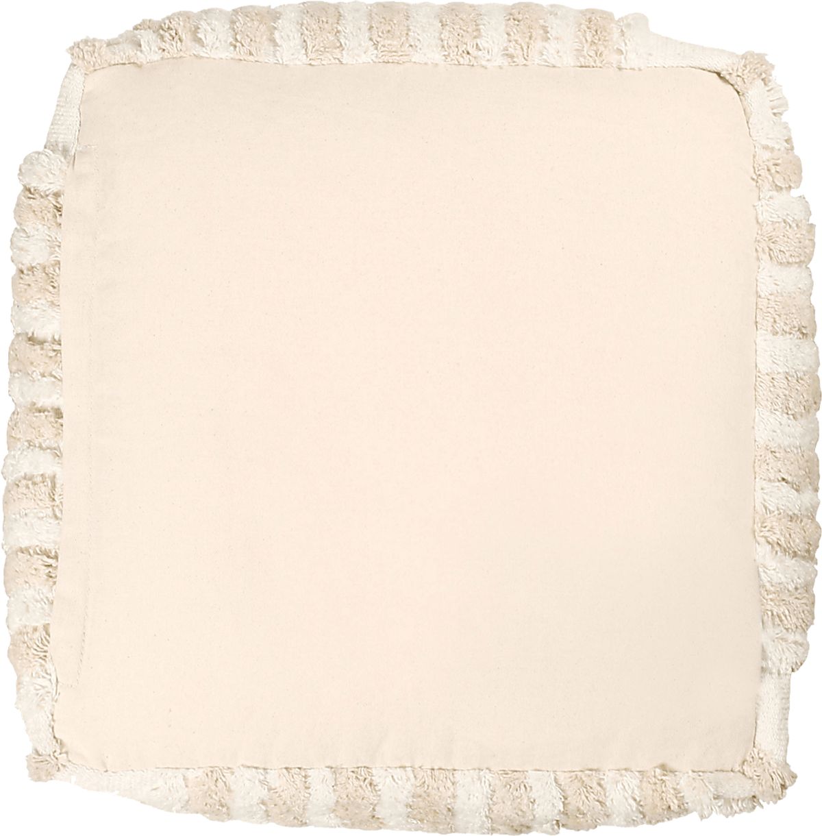 Lilanie Beige,Cream Beige Cotton Fabric Poufs | Rooms to Go