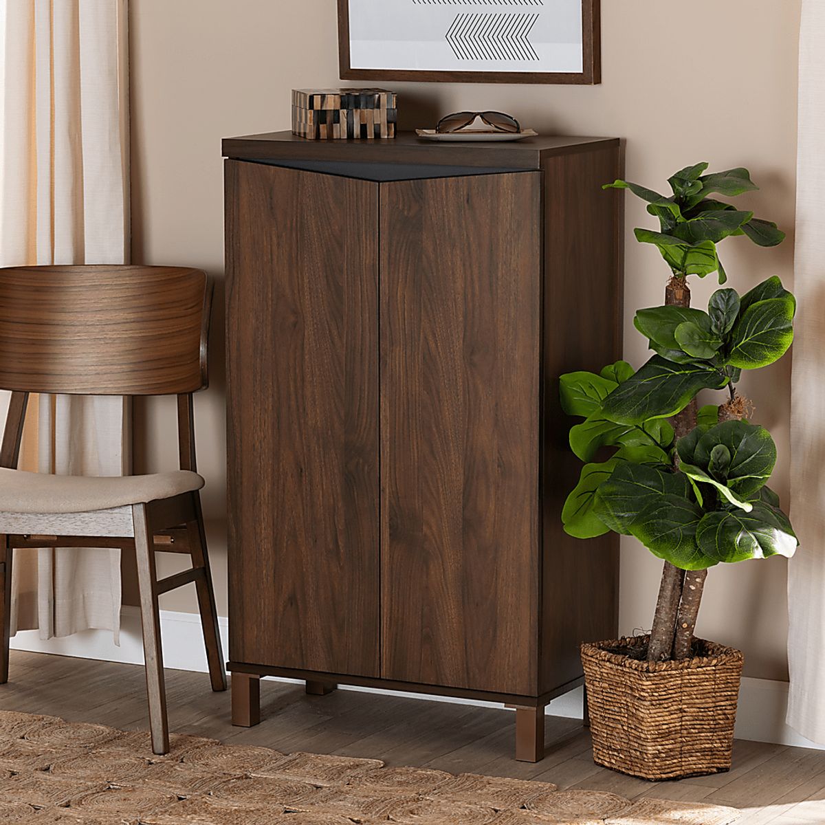 Lilligard Brown Dark Wood Accent Cabinet | Rooms to Go