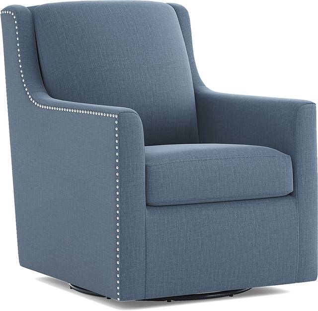 Lindsey Blue Woven Swivel Accent Chair | Rooms to Go