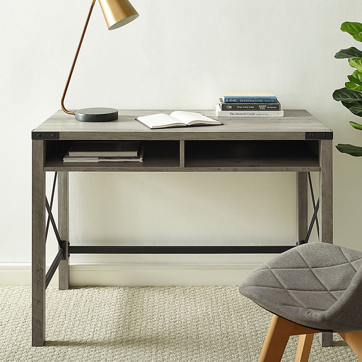 Lindyann Gray Desk - Rooms To Go