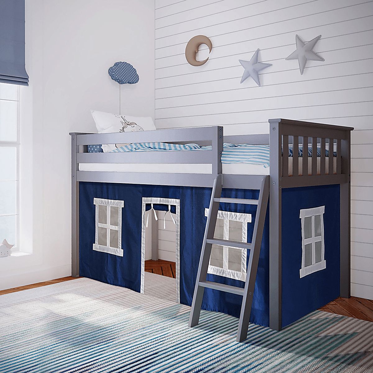Linnett Gray Loft Bed | Rooms to Go