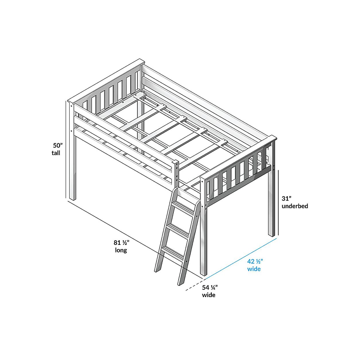 Linnett White Colors,White Loft Bed | Rooms to Go