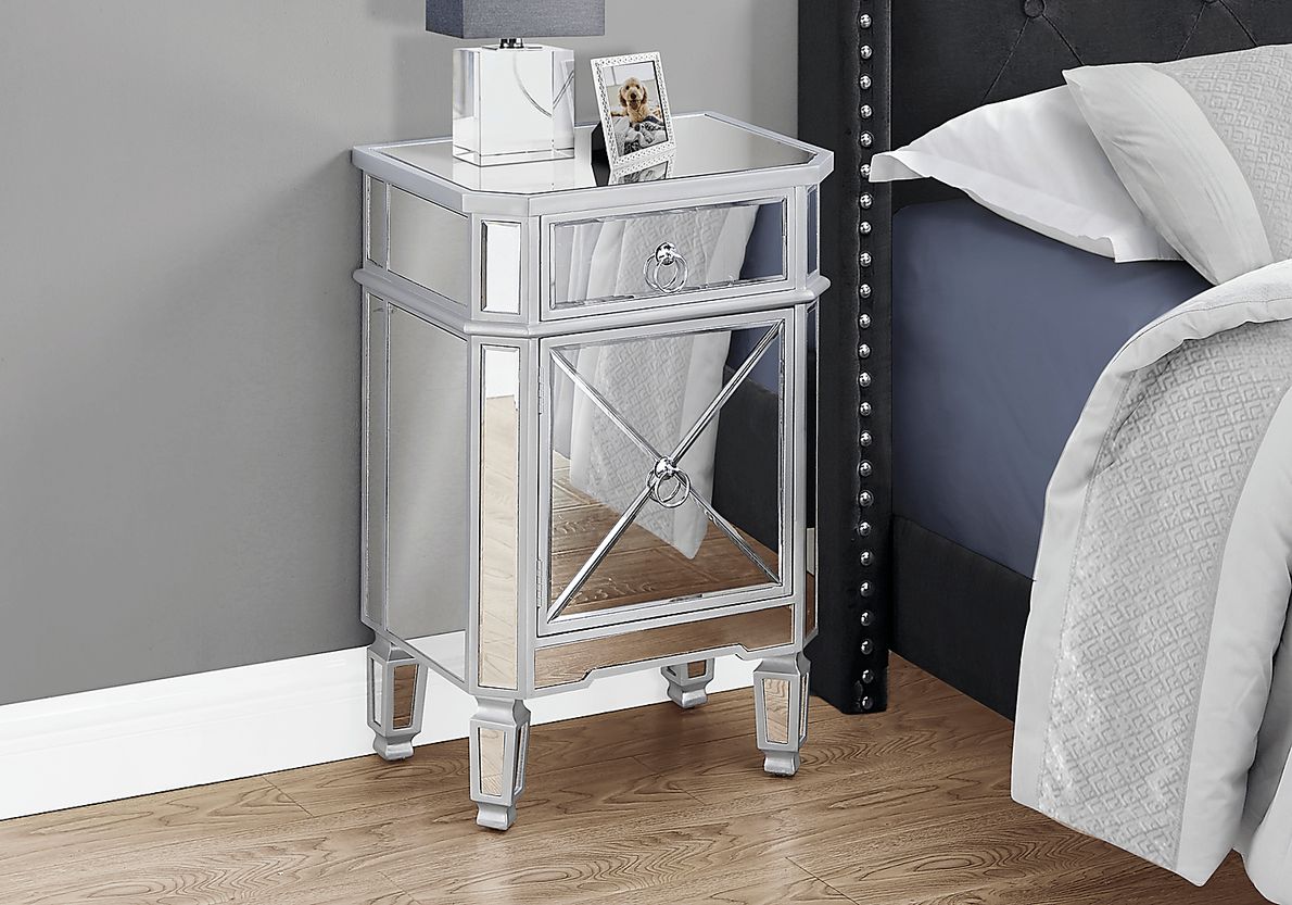 Linsky Silver Nightstand - Rooms To Go