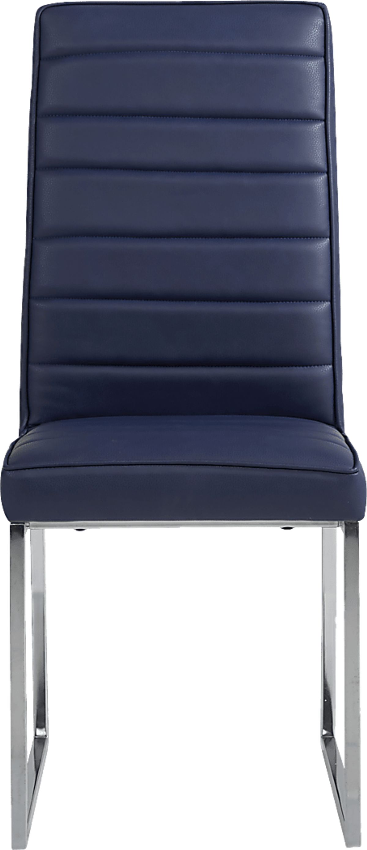 Wyndhall 5 Pc Chrome Metal Midnight Blue Dining Room Set With Rectangle ...