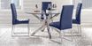 Linton Park 5 Pc Chrome Metal Midnight Blue Dining Room Set With Round ...