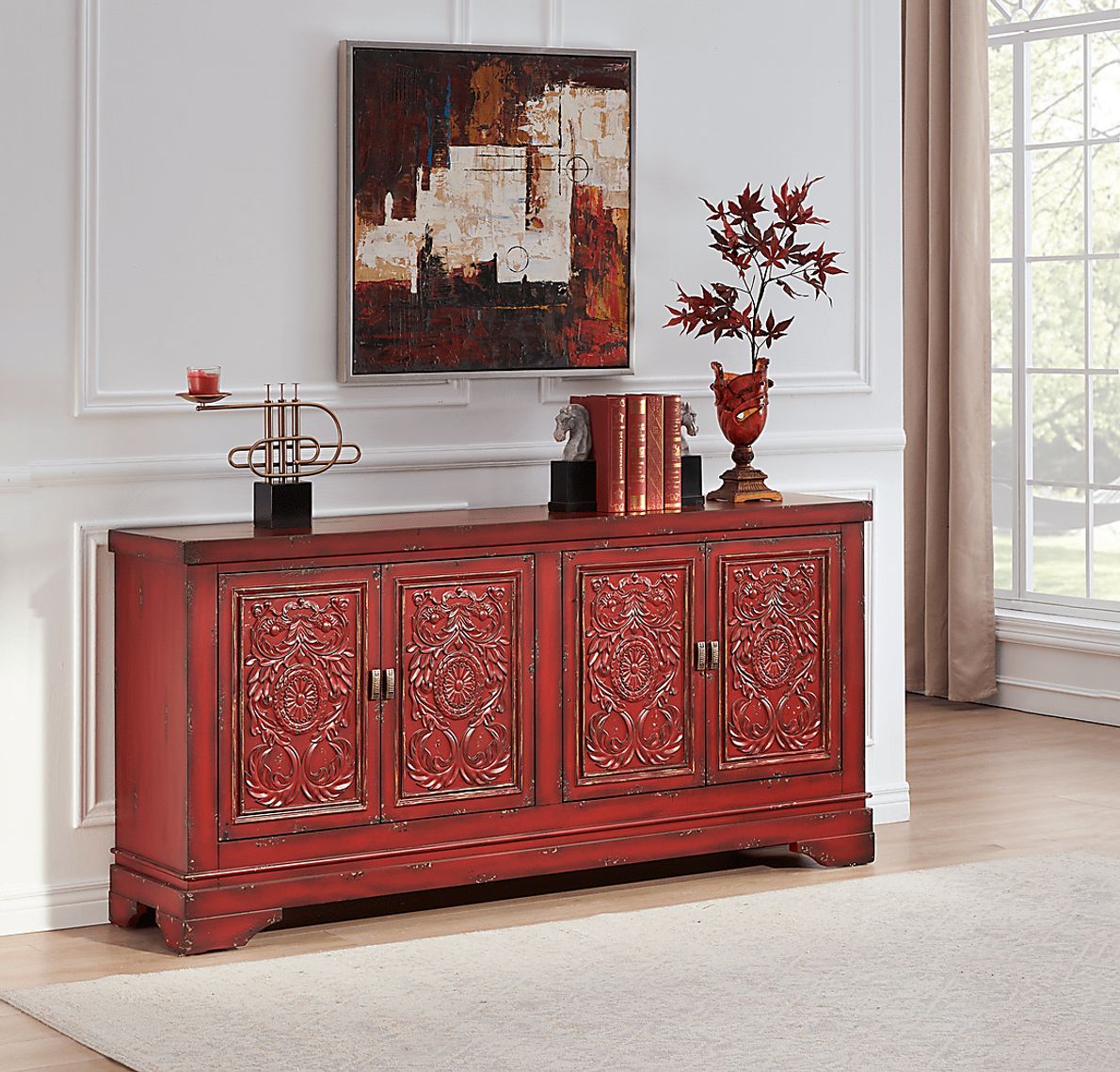 Listerbrook Red Credenza - Rooms To Go