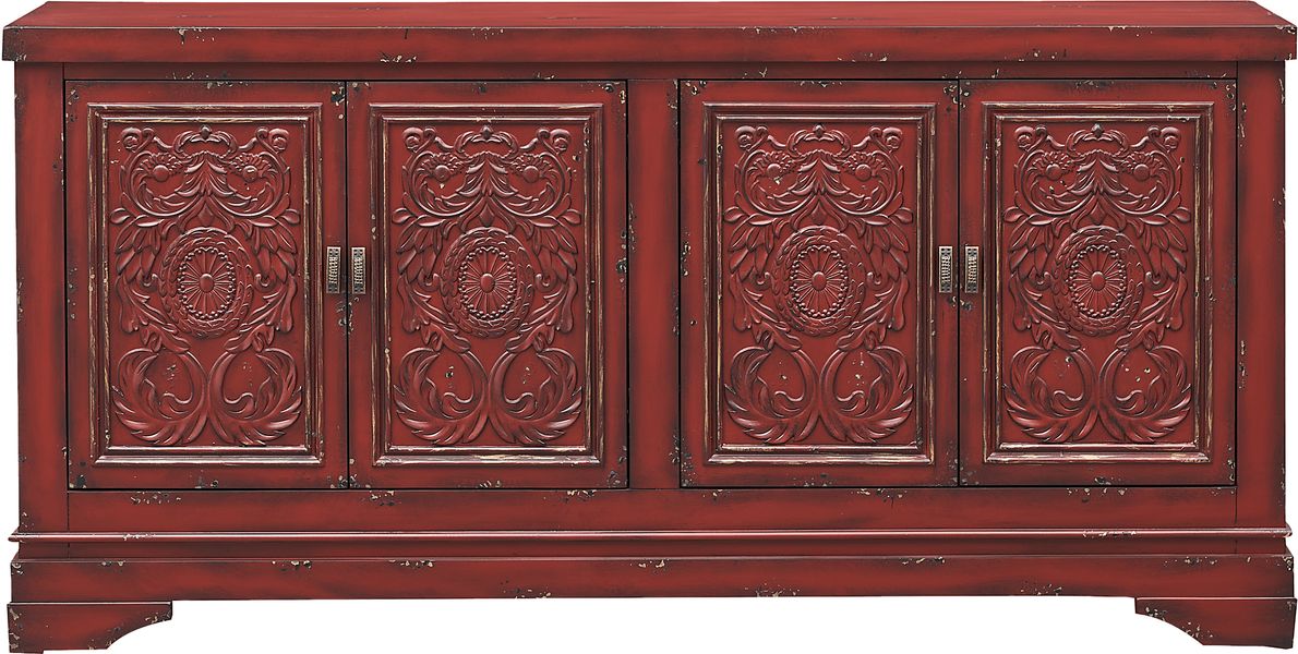 Listerbrook Red Credenza - Rooms To Go