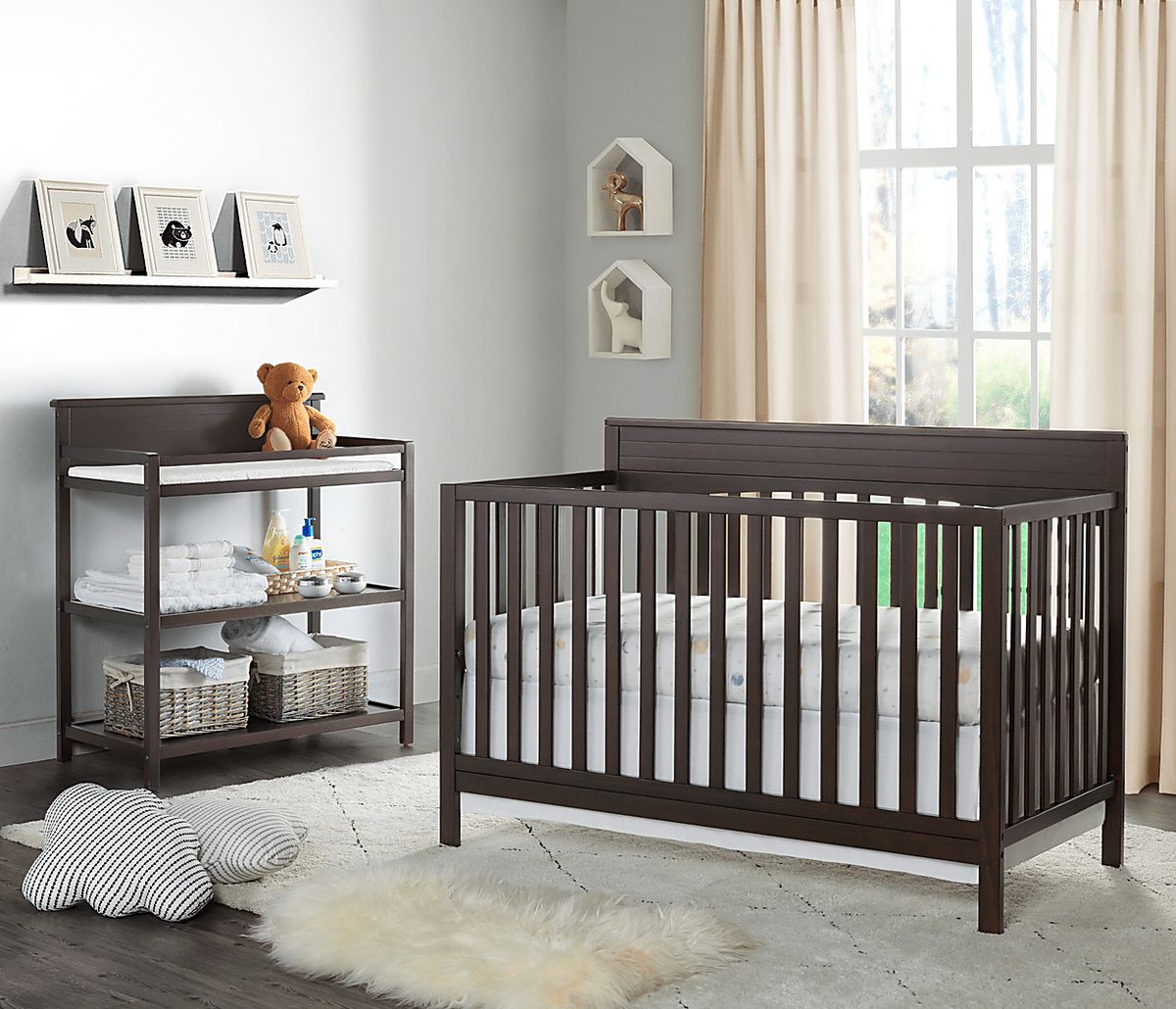 Espresso Dark Wood Convertible Crib | Rooms to Go