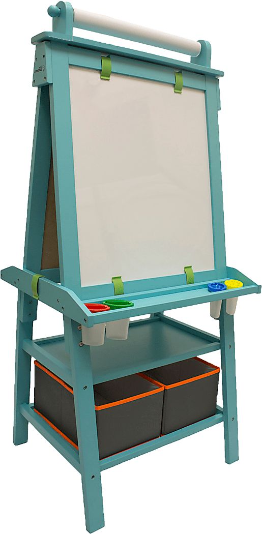 Little Partners Turquoise Colors Art Center Easel | Rooms to Go