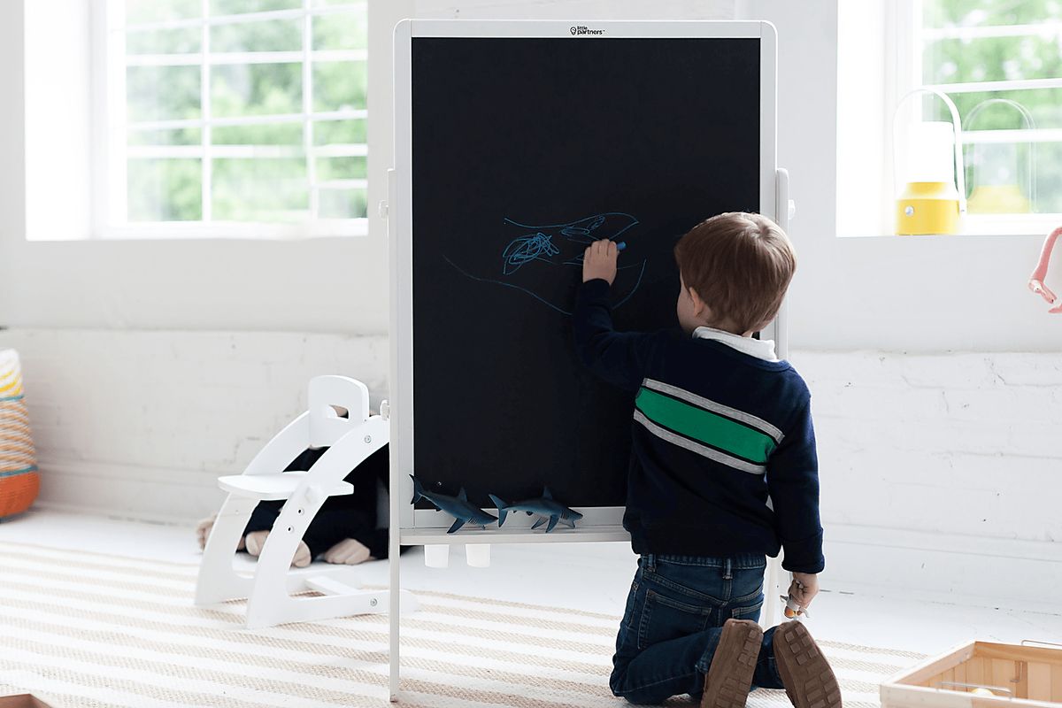 Little Partners White Colors,White Two Sided Art Easel | Rooms to Go