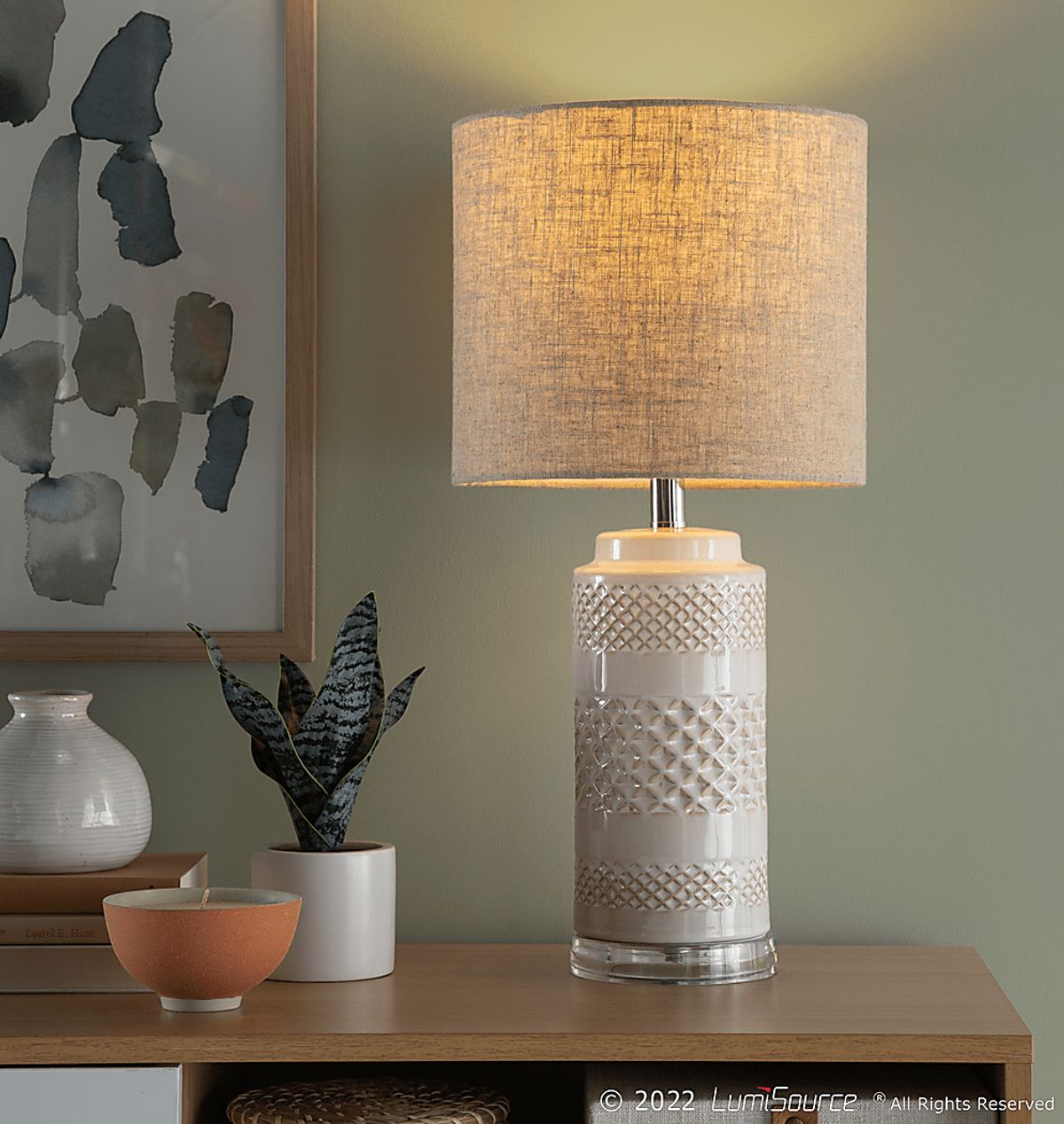 Livette Cave White Table Lamp | Rooms to Go