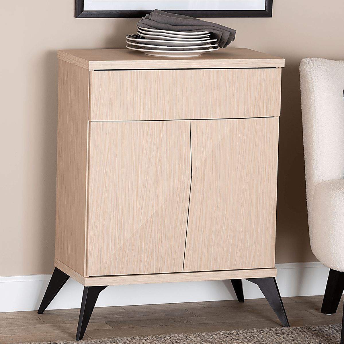 Livius Brown Dark Wood Light 2-Door Sideboard | Rooms to Go