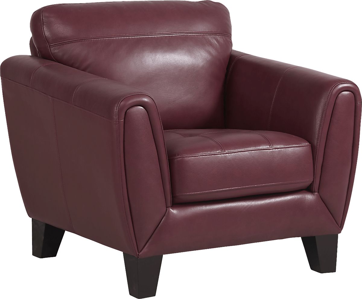 Livorno Lane Red Leather Chair | Rooms to Go