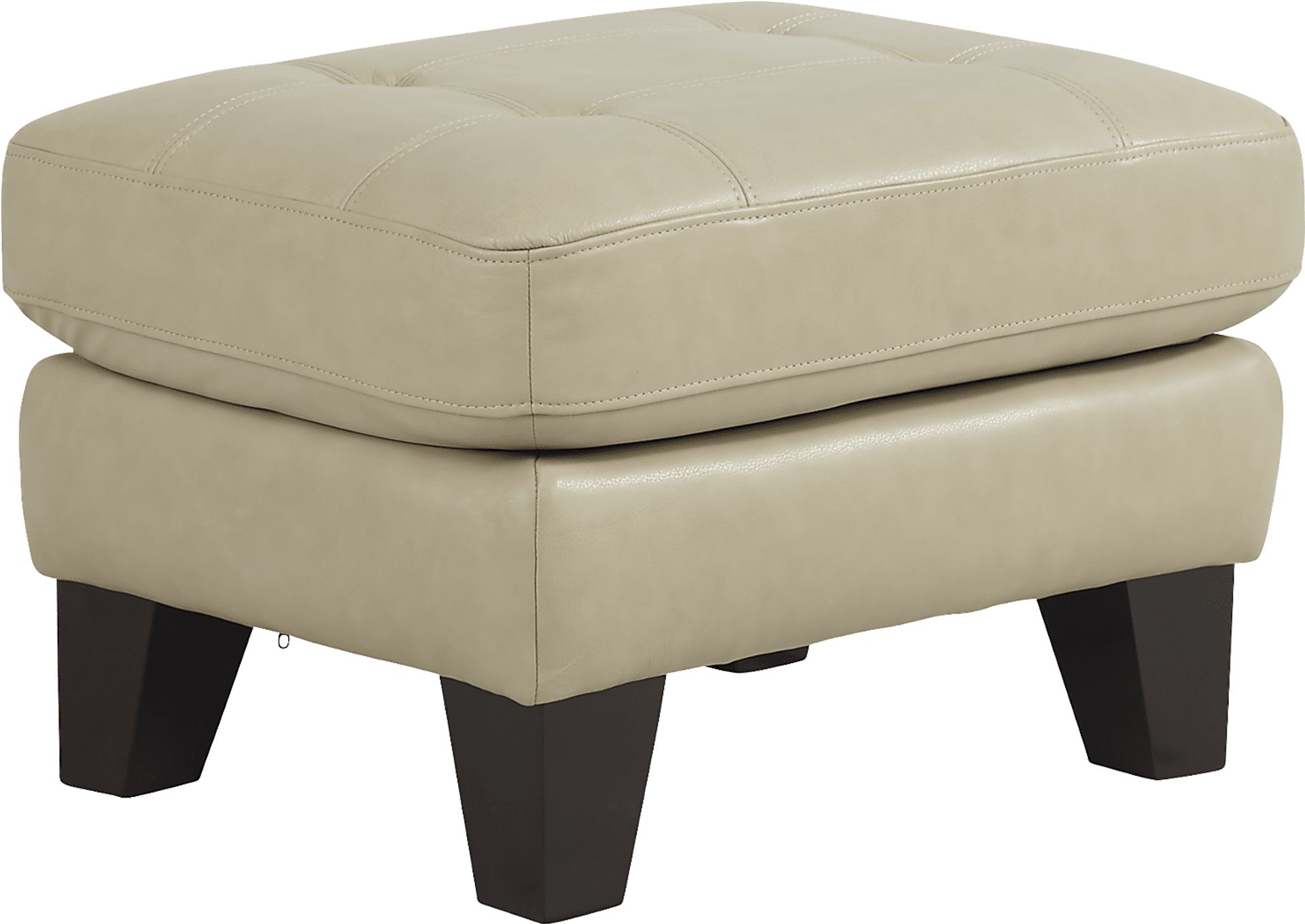 Livorno Lane Stone Beige Leather Ottoman Rooms to Go