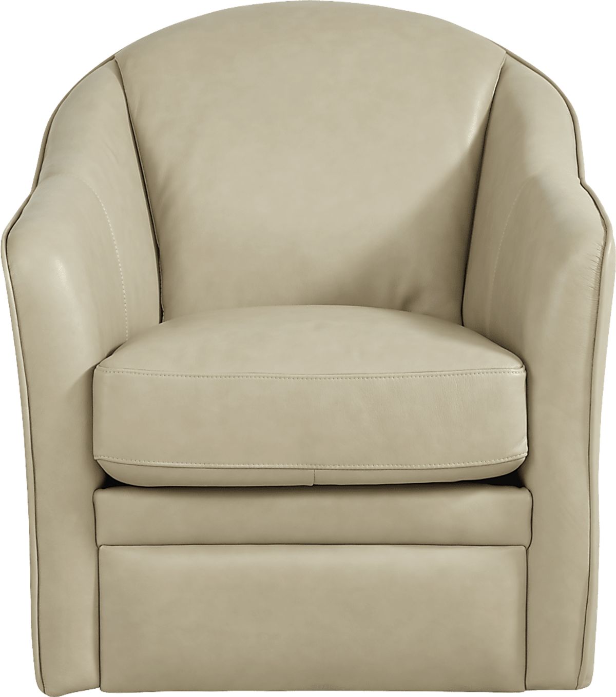 Livorno Lane Stone Beige Leather Swivel Chair | Rooms to Go